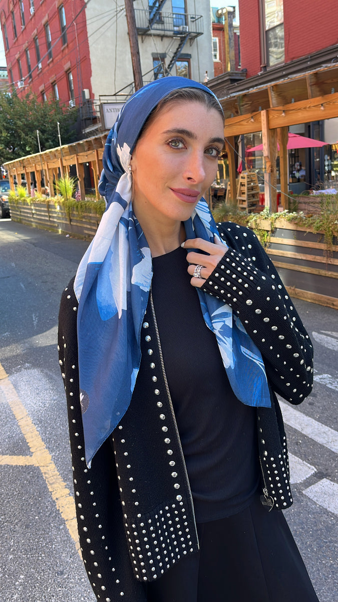 Classic Blue Scarves (Pretied + Square Scarf) – TAL NEW YORK