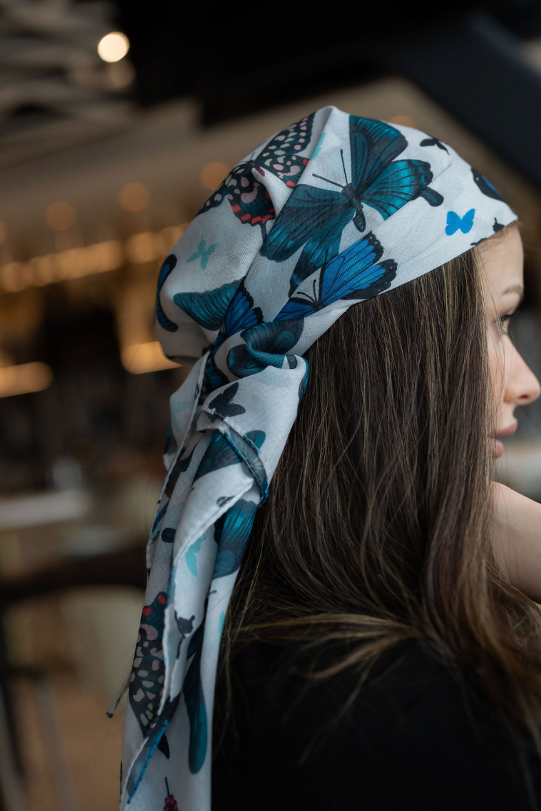 Ocean Butterfly Scarf (Pretied, Square Scarf + Bandana) – TAL NEW YORK